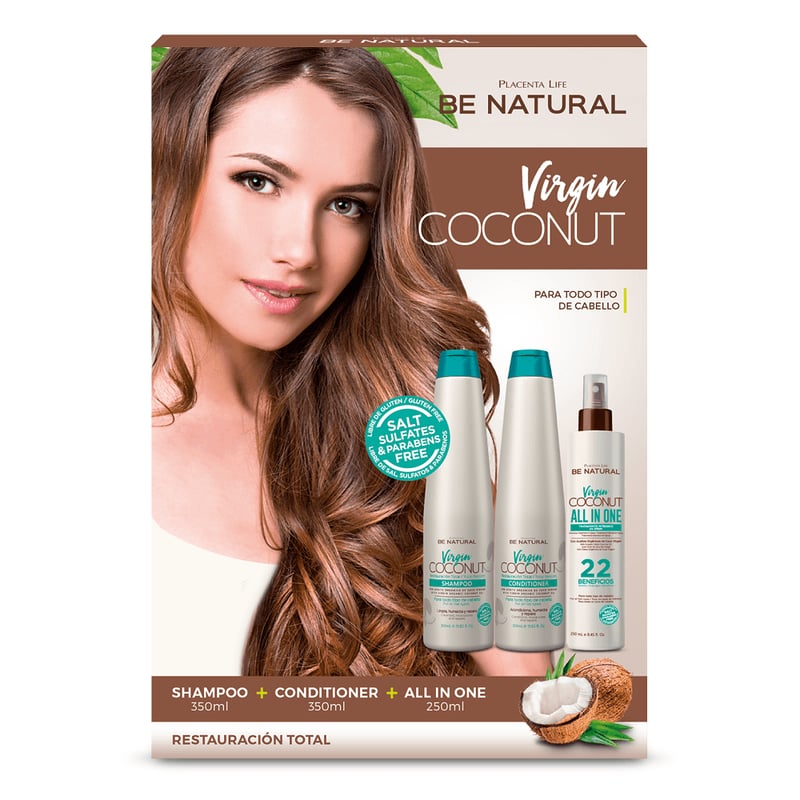 Kit Be Natural Virgin Coconut Shampoo Conditioner All In One BE NATURAL ...