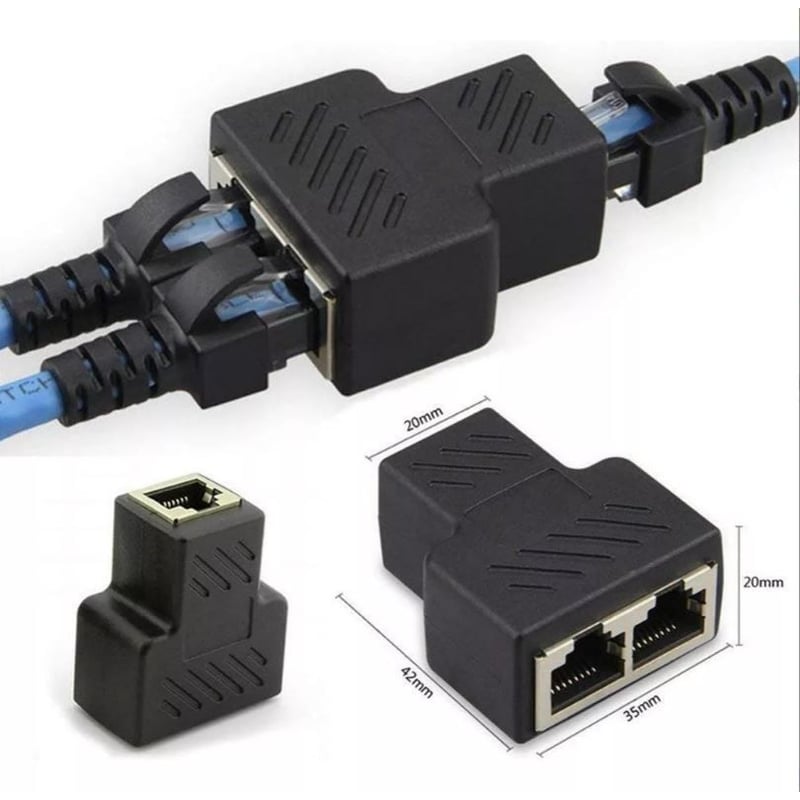Splitter Divisor Red Rj45 / Adaptador Hembra / 1 A 2 / Fino GENERICO ...
