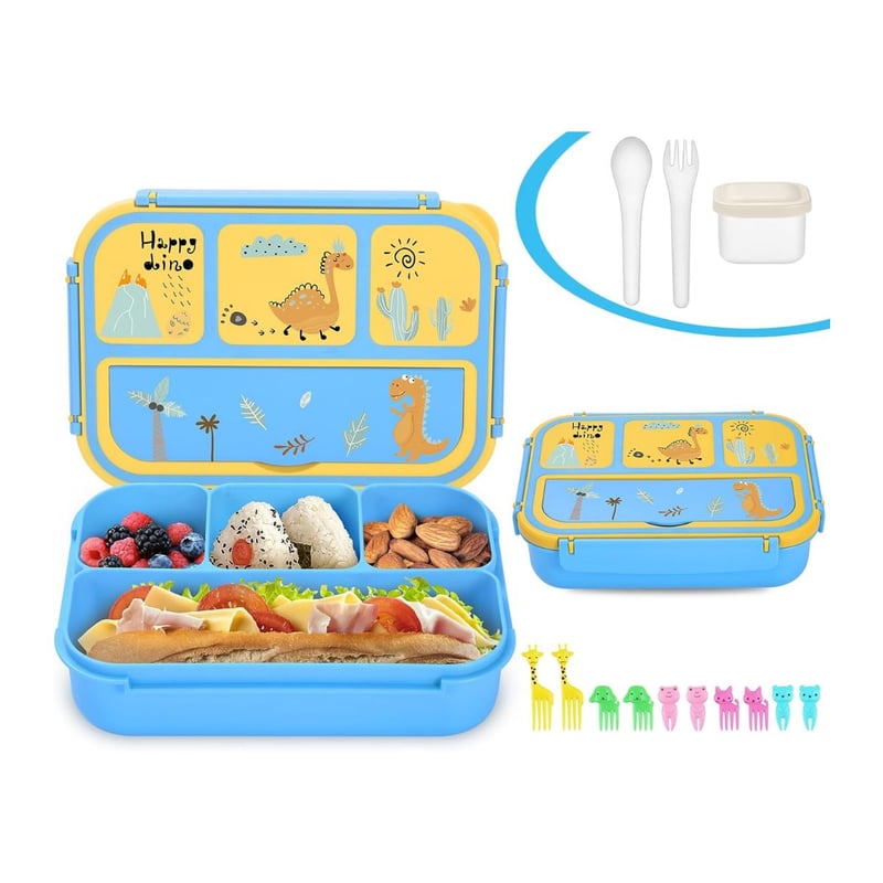 Lonchera Infantil tipo Bento con 4 Compartimentos Azul-Amarilla ...