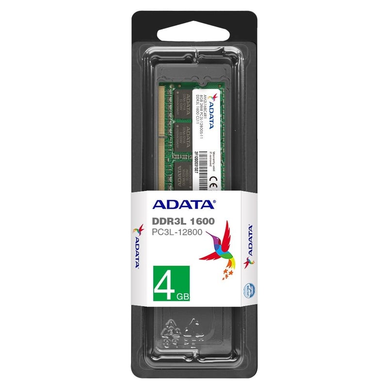 Memoria ram Adata portatil DDR3 4gb bus 1600 low voltaje ADATA ...
