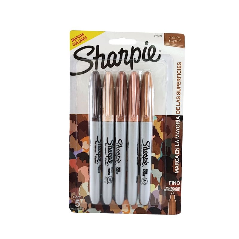Marcador Sharpie Permanente Fine Point X5 Colores Tonos Piel SHARPIE ...