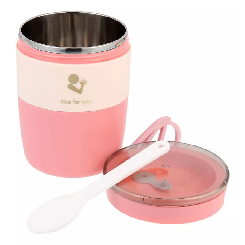 Porta Comida Térmico Para Sopas Ramen 450 Ml Cuchara Acero KUISHENG ...