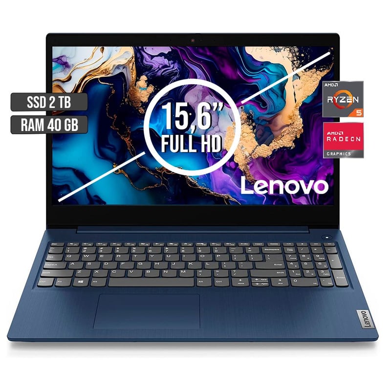 LENOVO IDEAPAD AMD RYZEN 5-5500U SSD 2TB RAM 40GB LED 15,6 FULL HD ...