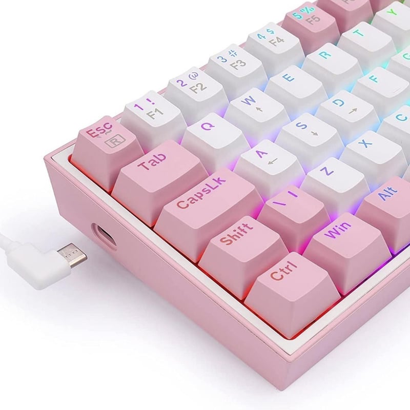 Teclado Bluetooth Redragon Fizz Pro K616-rgb Mecánico Blanco-Rosa ...