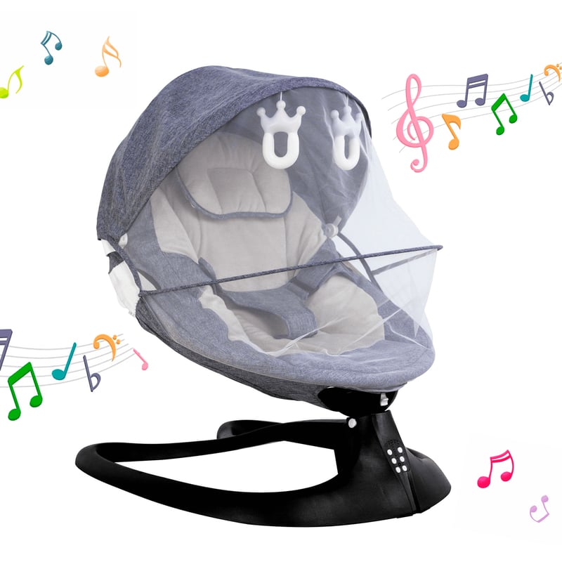 Silla Mecedora Eléctrica Bebé Movimiento Lateral Bluetooth SUBE ...