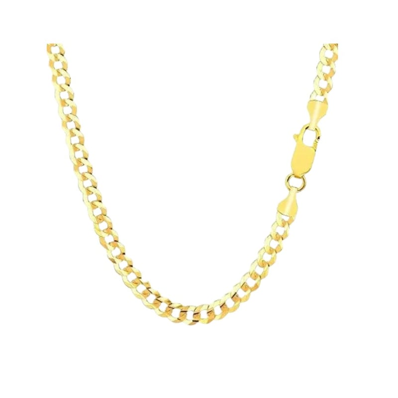 Cadena Clásica Para Hombre Curb Plana 3 Cm Color Oro 3mm Con Estuche ...