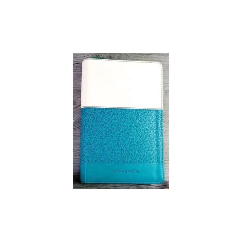 Biblia RV60 letra GrandeTurquesaBlanco Con CierreCanto Plateado ...