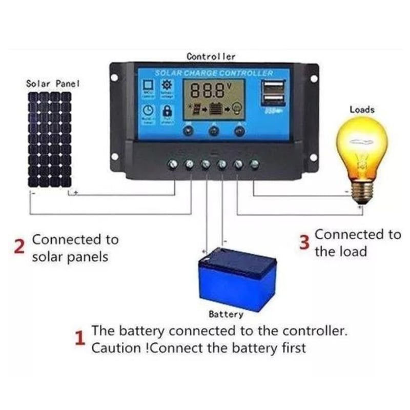 Controlador Regulador Carga Panel Solar 30a 12v24v Cargador GENERICO ...