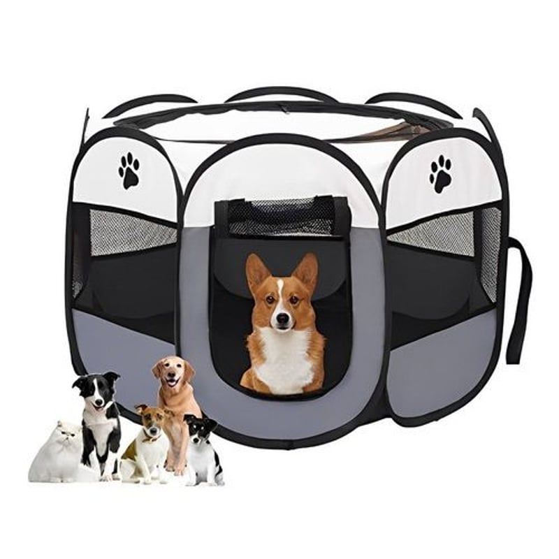 Corral Plegable Para Gato Y Perro Casa Tienda Portátil GRIS GENERICO ...
