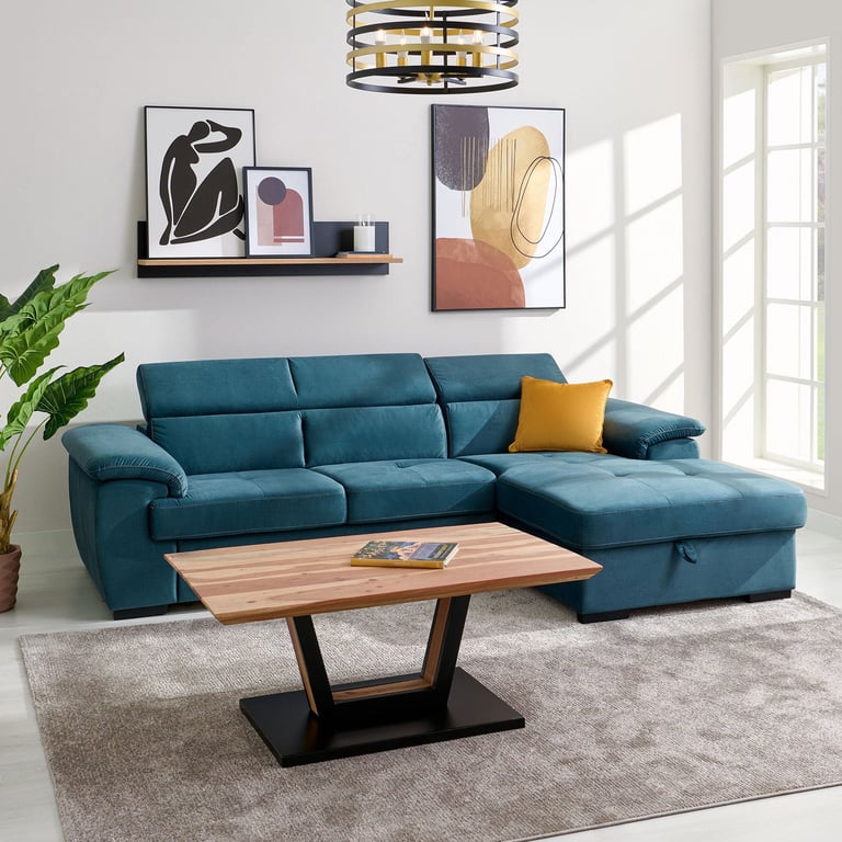 Sofá cama en L en living sala de estar Muebles Moderno en Color Azul GENERICO | falabella.com