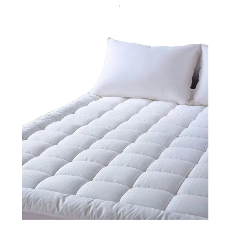 Cubre colchón protector súper acolchado Semi Doble anti-fluido Blanco ...