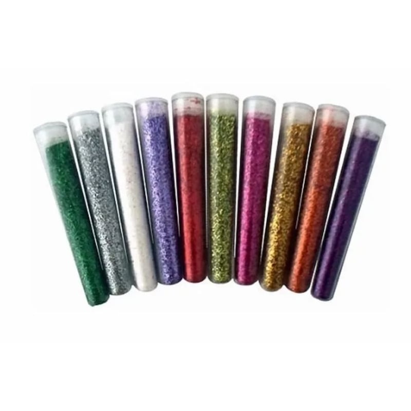 Escarcha Brillantina Tubo x 12 Unidades colores surtida GENERICO ...