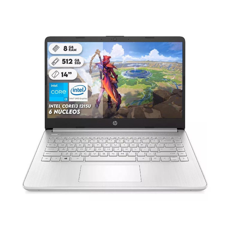 Portatil HP 14-DQ5012LA Intel Core I3 1215U SSD 512GB DDR4 8GB Pantalla ...