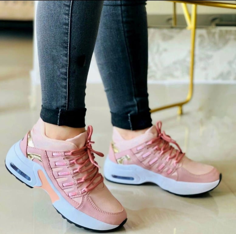 Tenis Rosa Bellos Dama Zapatillas Zapatos Mujer Lindos Moda Casual ...