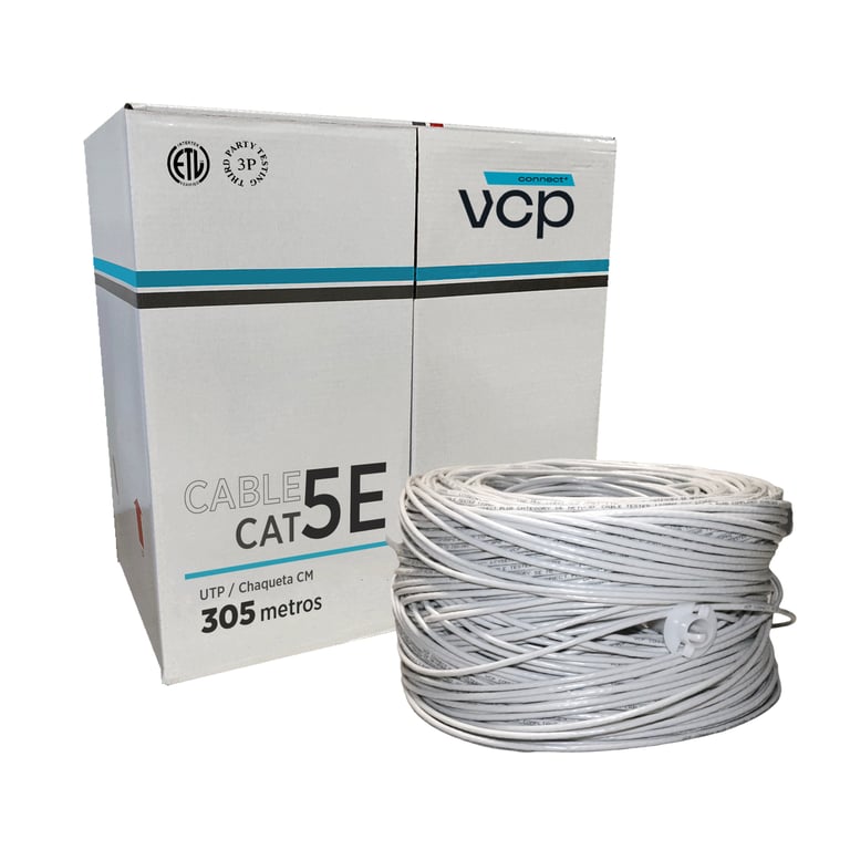 Cable Utp Cat 5e Vcp 100% Cobre Uso Interior Gris X 305 M VCP ...