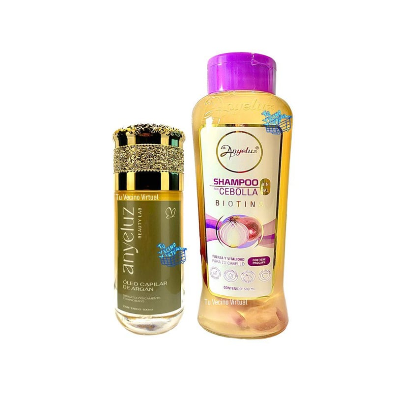 Kit x 2 Shampoo cebolla y oleo capilar de argan - Anyeluz ANYELUZ ...