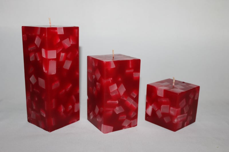 Velas Cuadradas Rojas Juego De Tres Velas Rojas Decorativas GENERICO ...