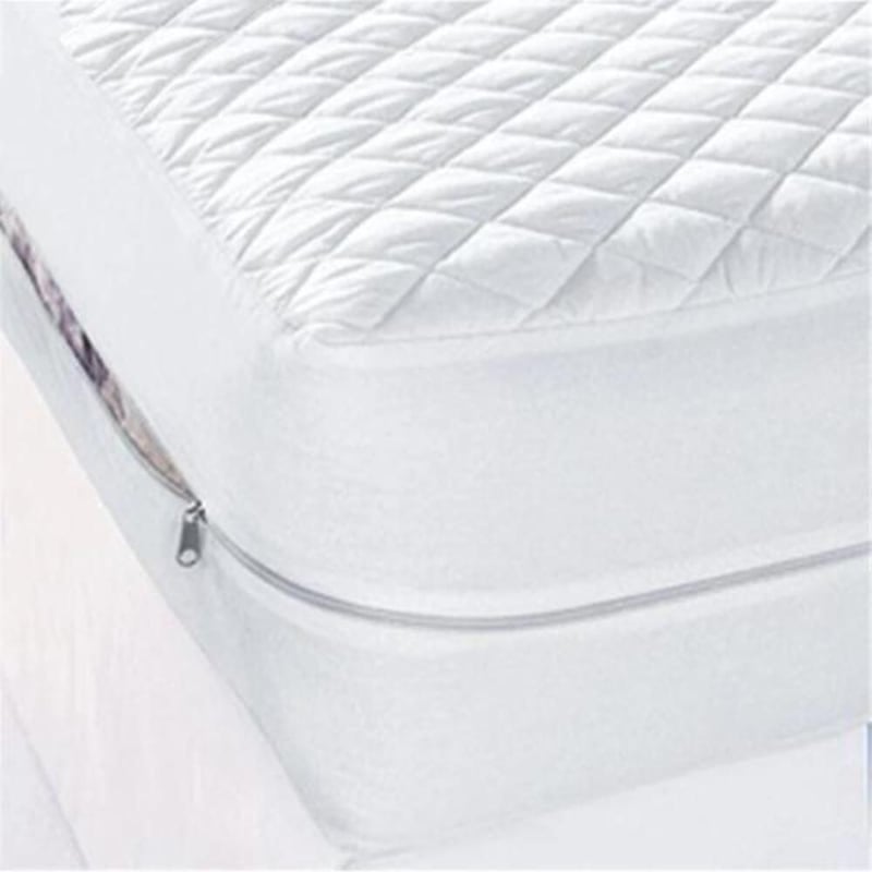 Forro Protector Colchon Acolchado Con Cremallera Blanco Cama Doble ...