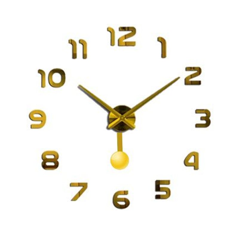 RELOJ DE PARED 3D TAMAÑO 100X100CM CON PENDULO COLOR DORADO COOL TIME ...