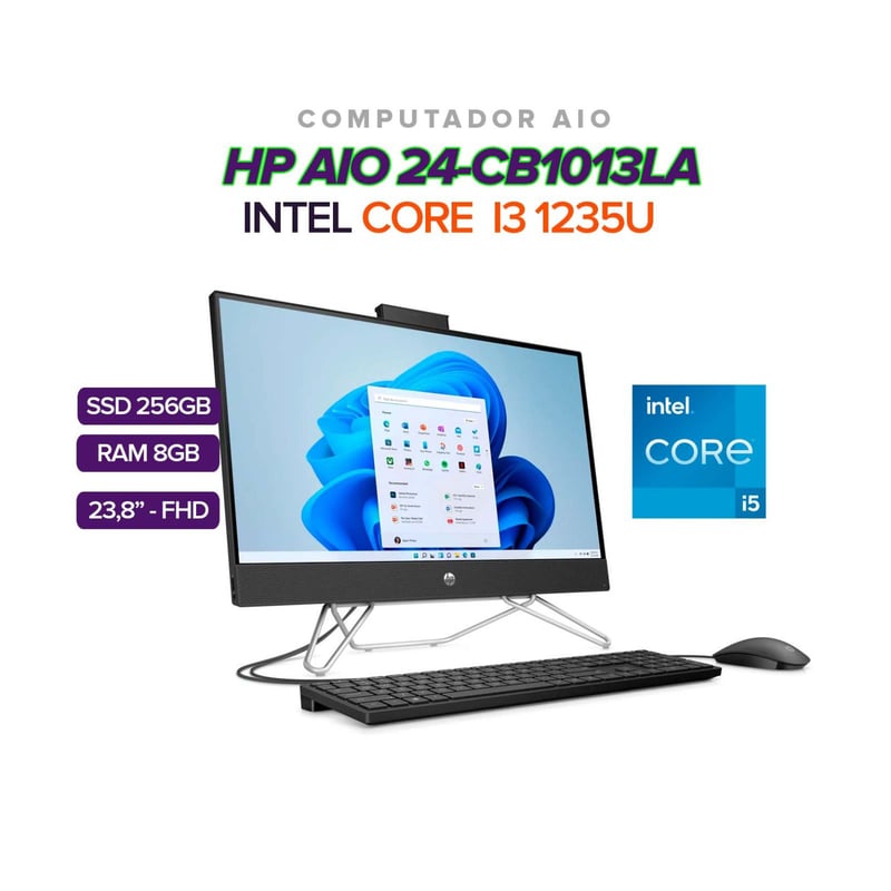 COMPUTADOR TODO EN UNO AIO HP 24-CB1013LA CORE I5 1235U SSD 256GB 8GB ...