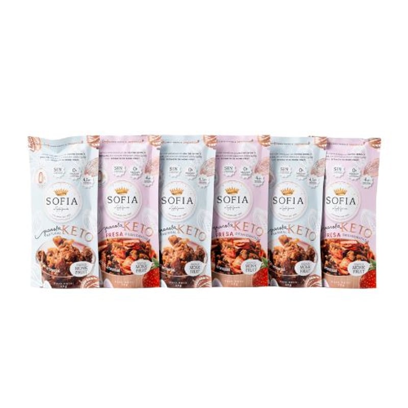 SIX PACK GRANOLITAS KETO MIX SOFIA POR SOFIA JARAMILLO | falabella.com