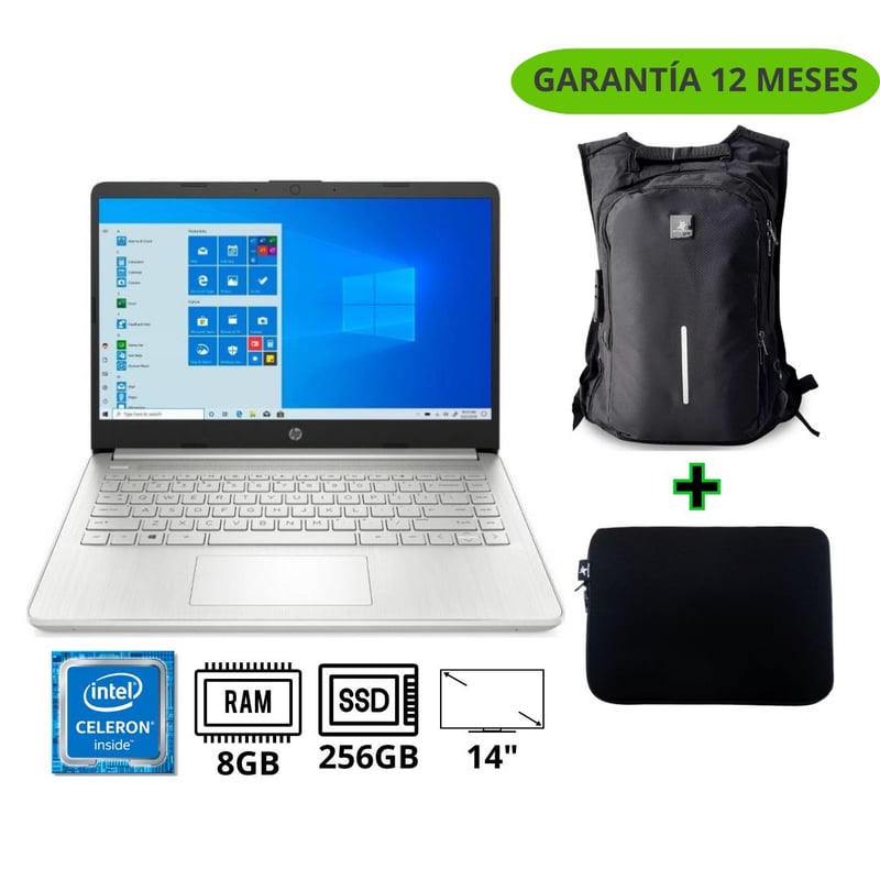 Portátil HP - Intel Celeron N4120 - 8GB RAM - 256 SSD - 14"- 14 ...