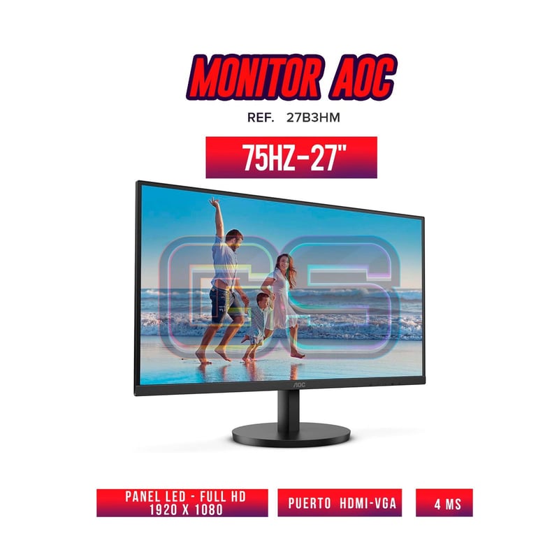 MONITOR AOC 27 27B3HM 75HZ FHD 4MS HDMI-VGA PANEL VA AOC | falabella.com