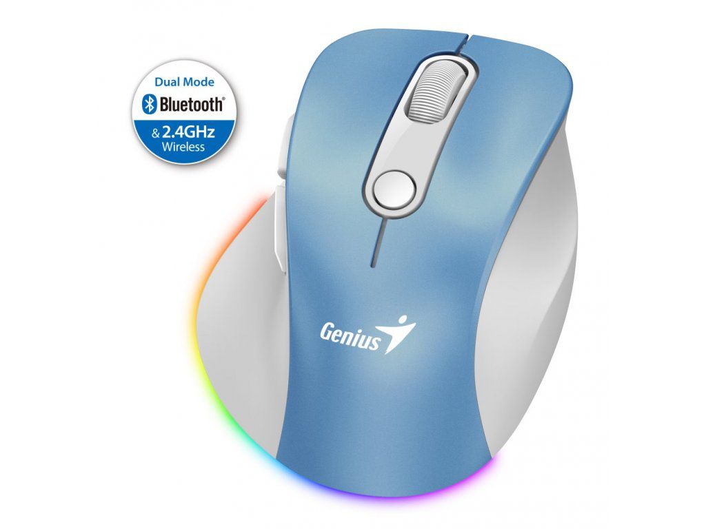 Mouse Genius inalámbrico Bluetooth recargable Ergo 9000S Pro Azul ...