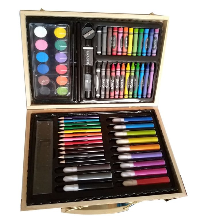 Kit De Colores Set De Arte Infantil - 68 Pcs Estuche Madera AGUGU STORE ...