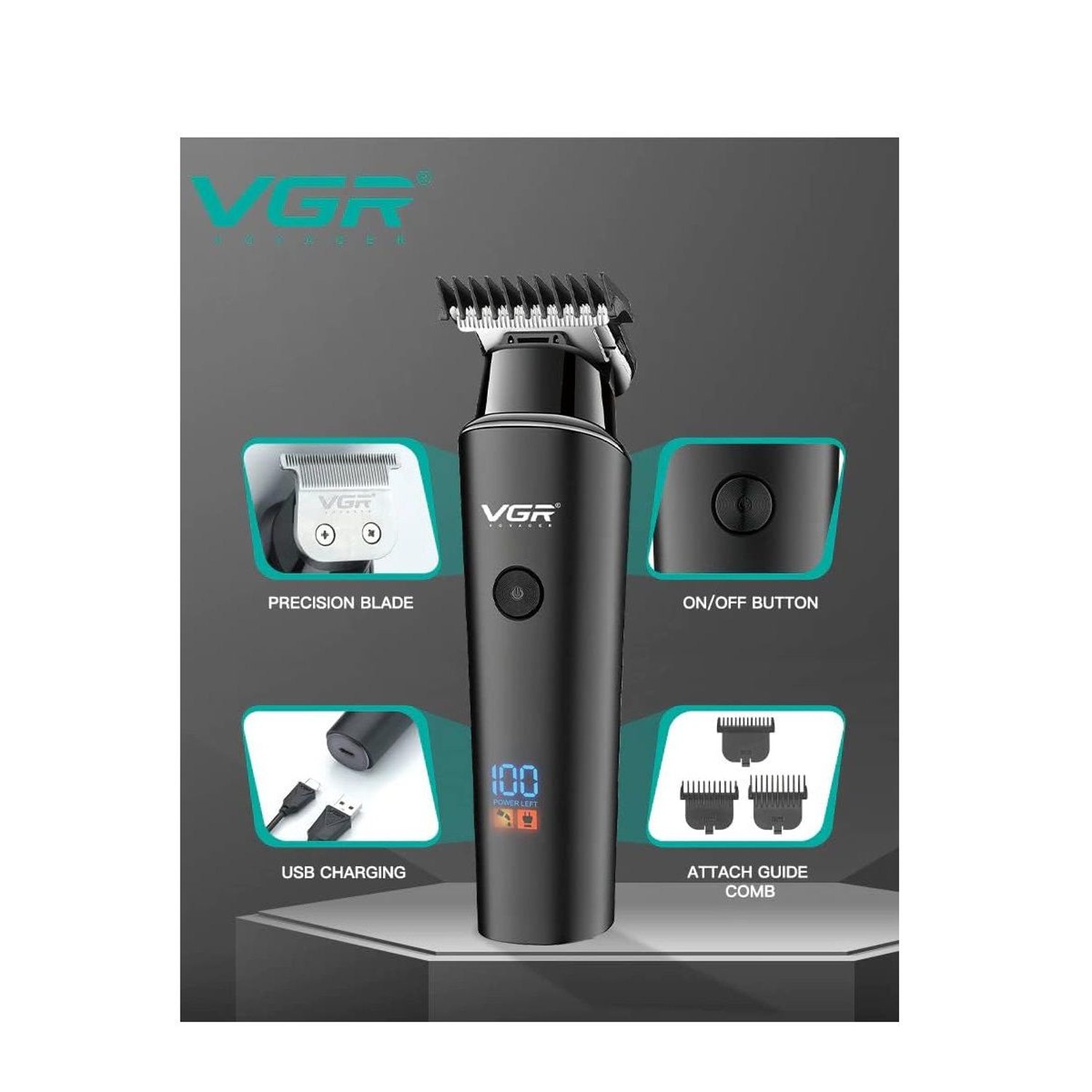 Maquina Cortadora De Pelo Con Indicador LED VGR V937 GENERICO | falabella.com