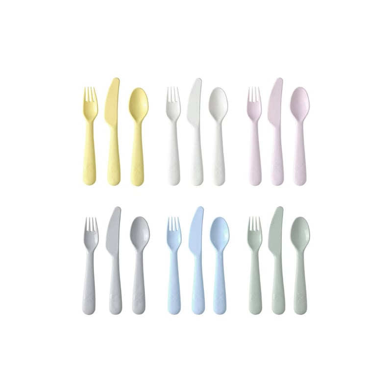 Set 18 Cubiertos Plásticos Libre De Bpa Resistentes Colores JASHEN ...