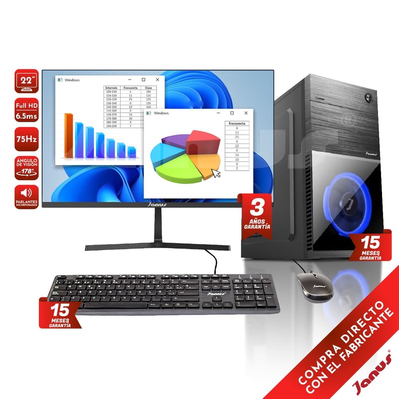 COMPUTADOR DE ESCRITORIO JANUS AMD RYZEN 5 4600G/RAM 8GB/SSD 512GB M.2 ...