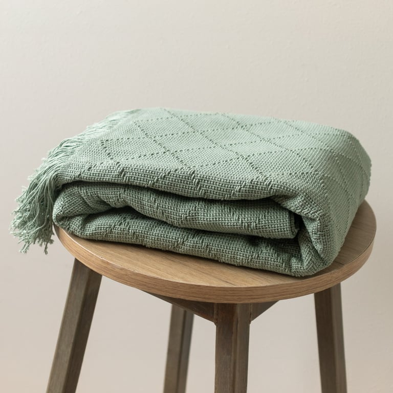 Manta Throw Begonia Verde Piedra 130x180cm Fatelares FATELARES ...