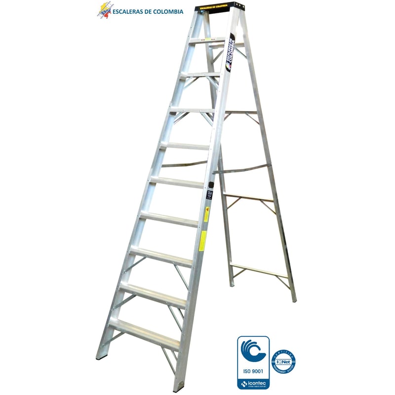 Escalera Certificada Tipo Tijera En Aluminio 10 pasos / 3.00 Metros 136 ...