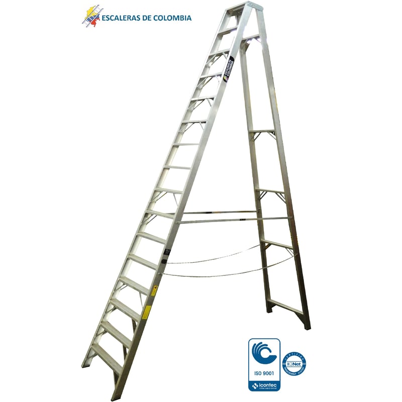 Escalera Certificada Tipo Tijera En Aluminio 16 pasos / 5.00 Metros 136 ...