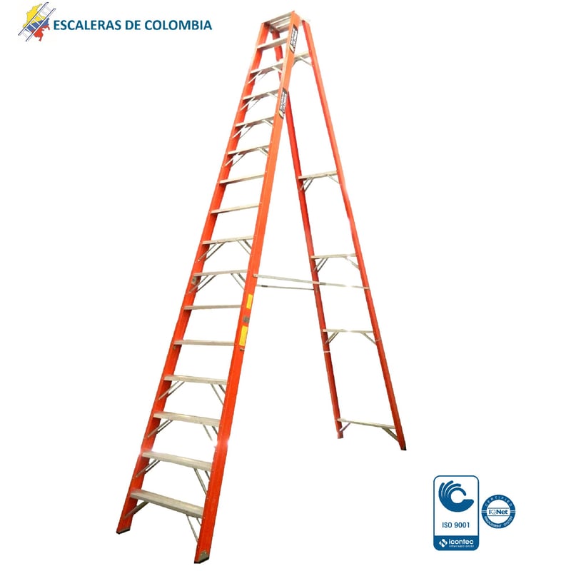 Escalera Certificada Tipo Tijera En Fibra De Vidrio 16 pasos/ 5.00Mts ...