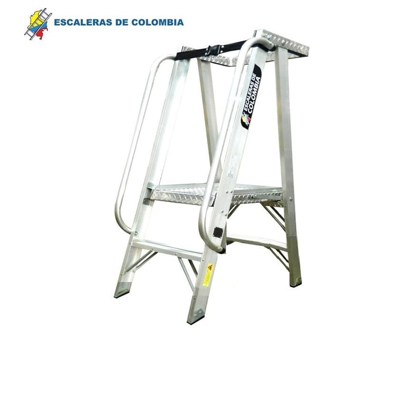 Escalera Certificada Tipo Tijera Plataforma En Aluminio 2 pasos / 0 ...