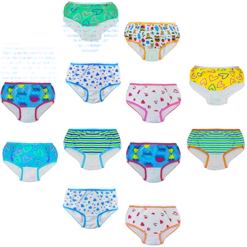 Set x12 interior panty niña bebe glotoncitos - multicolor.._. GENERICO ...