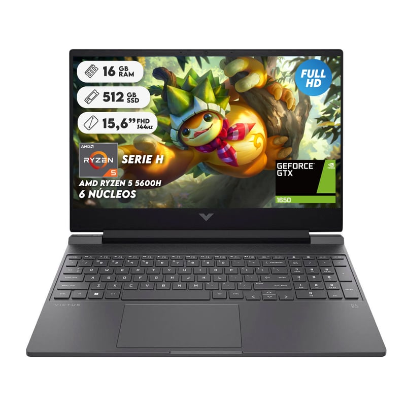 Computador Portatil Gamer Hp R5 5600h Ssd 512gb Ram 16gb Gtx1650 4gb ...