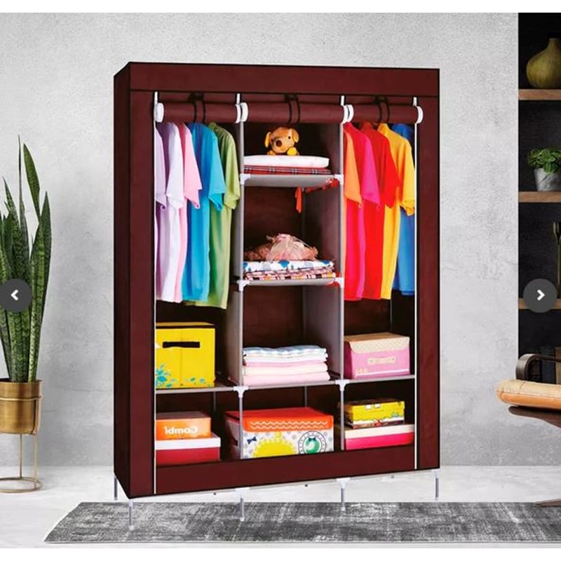 CLOSET ARMARIO DOBLE DESARMABLE PORTATIL CON FORRO VINOTINTO STORAGE ...