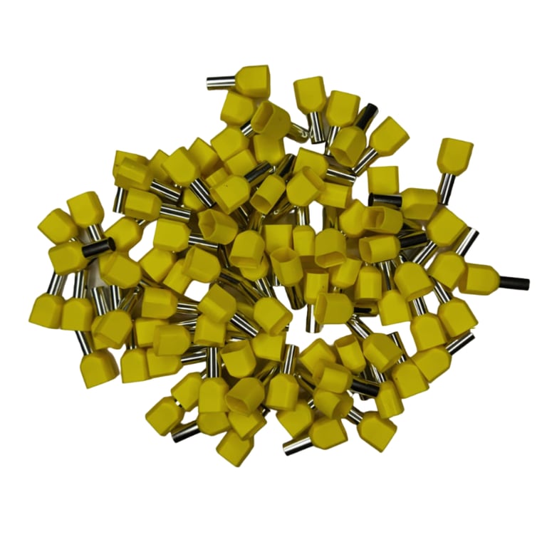 100pcs Terminal doble Pin Tubular Cable 2x10AWG TE6010 AMARILLO ...