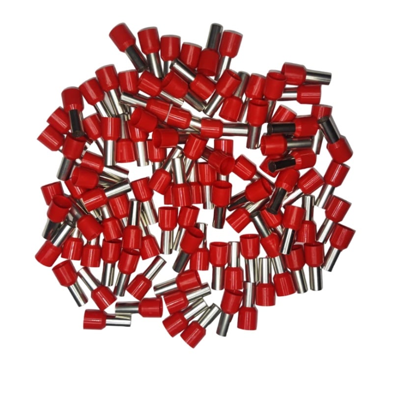 100pcs Terminal Pin Tubular Cable Calibre 6AWG E1612 ROJO GENERICO ...