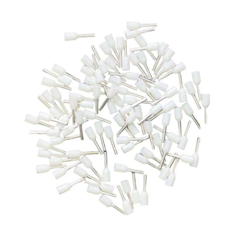 100pcs Terminal Pin Tubular Cable Calibre 20AWG E7508 BLANCO GENERICO ...