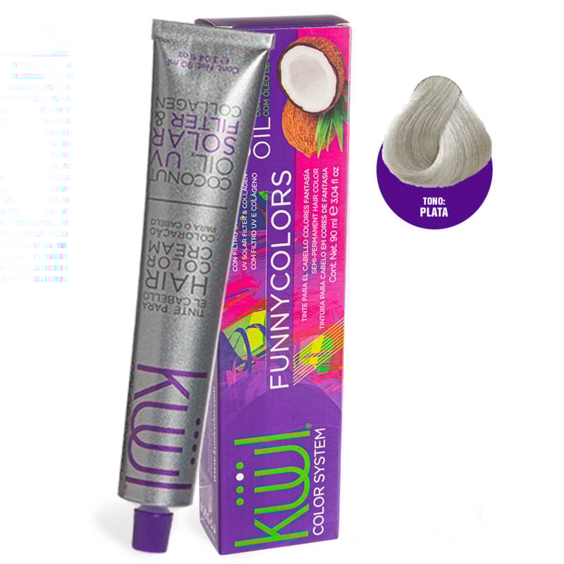 Tinte Para el Cabello Kuul Funny Colors Fantasia Plata 90ml GENERICO ...
