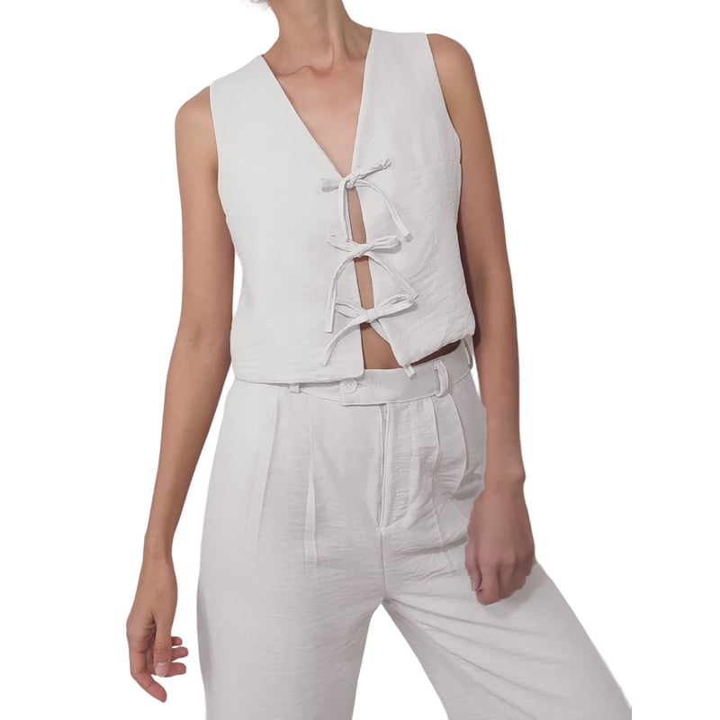 Conjunto En Lino Indu Para Mujer Chaleco Y Pantalón Verano_. ASTRONAUT | falabella.com