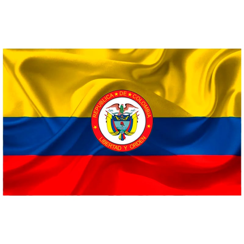 Bandera Colombia Escudo 150x90cm Exterior Grande Doble Cara GENERICO ...