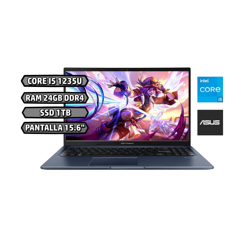 Portatil ASUS Vivobook 15 CORE I5 1235U Ram 24GB Ssd 1TB 15.6 FHD QUIET ...