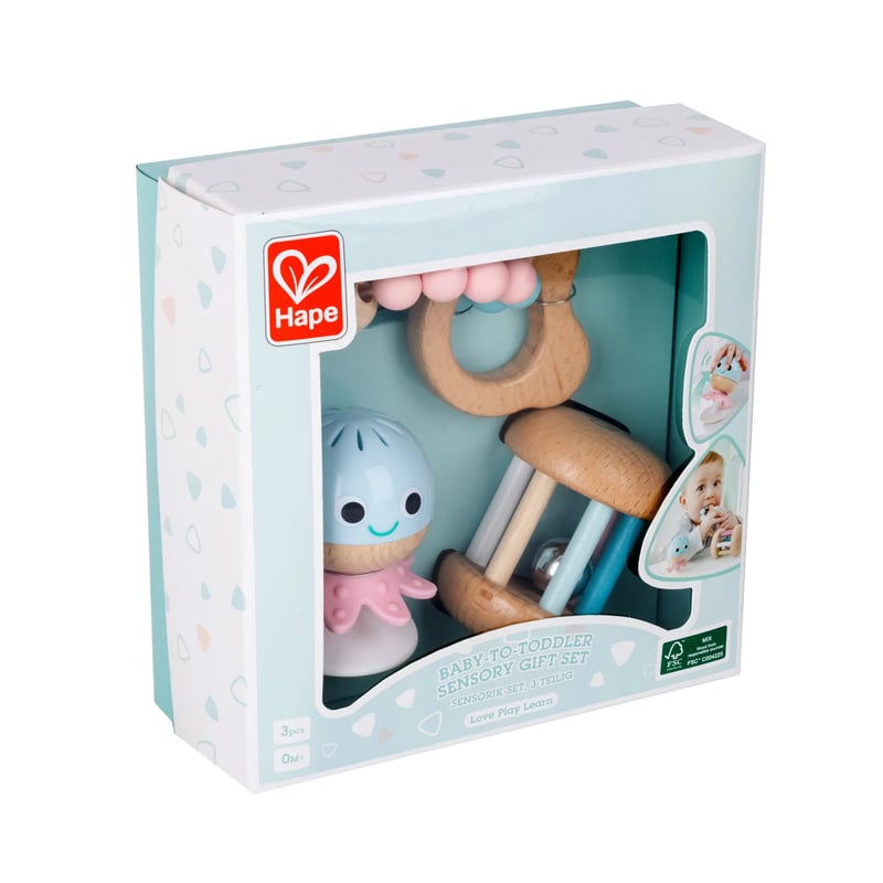 Set De 3 Sonajeros Sensorial De Madera Hape Bebés Niños HAPE ...