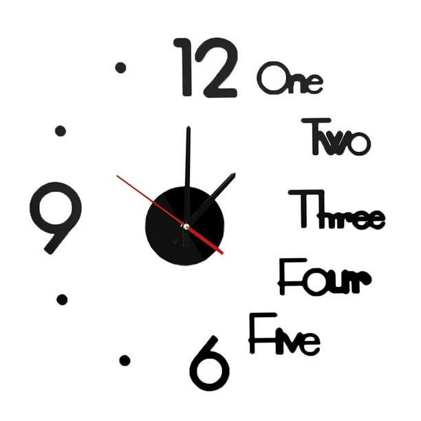 Reloj De Pared 3d Grande 50 Cm Negro Diseño Moderno COOL TIME RELOJES ...