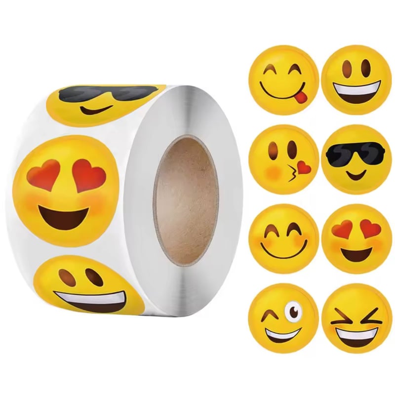 Rotulo Sticker Autoadhesivo Carita Feliz 2.5 Cm X 500 Pcs GENERICO ...